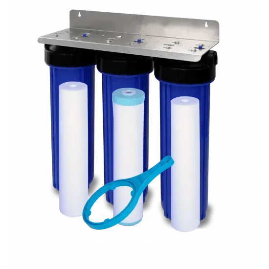 3 Stage 20 Inch Big Blue Filter System With 50 Micron Sediment Filter ...