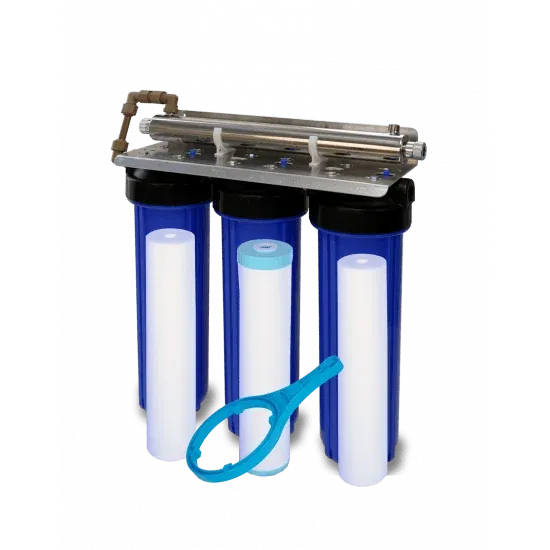 3 Stage Big Blue Water Filtration System With 25W UV Sterilizer ...