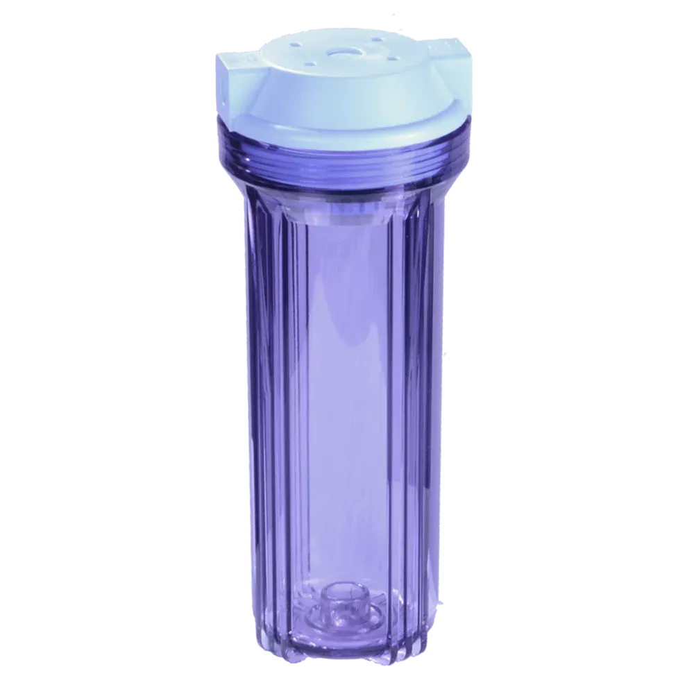 Filter Housing - 10 Inch Clear With Light Blue 1/4 Inch Cap | Water ...